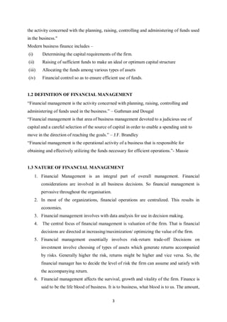 FINANCIAL MANAGEMENT - UNDERSTANDING AND INTRODUCTION | PDF