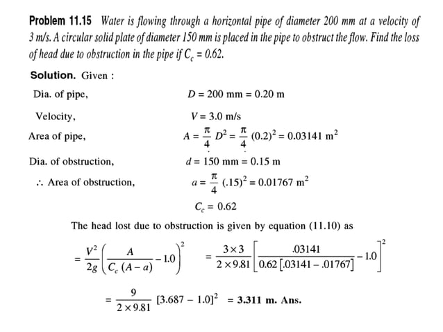 Introduction to flow through pipes- FMM UNIT 2 | PPT