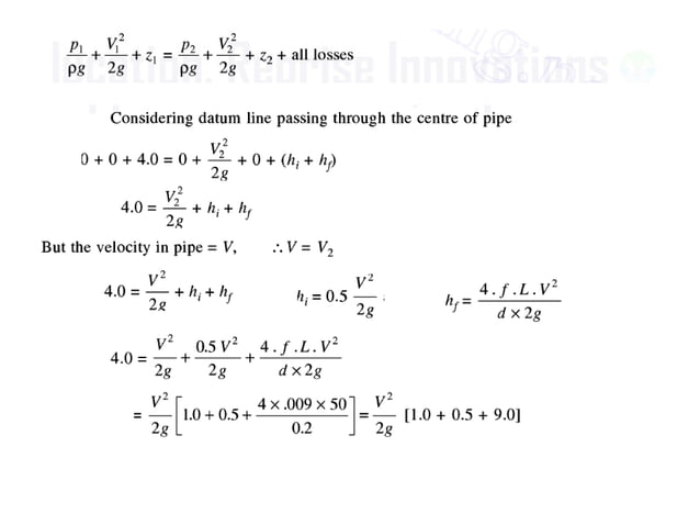 Introduction to flow through pipes- FMM UNIT 2 | PPT