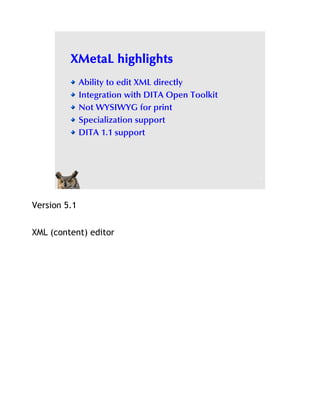 DITA support in FrameMaker and XMetaL | PPT