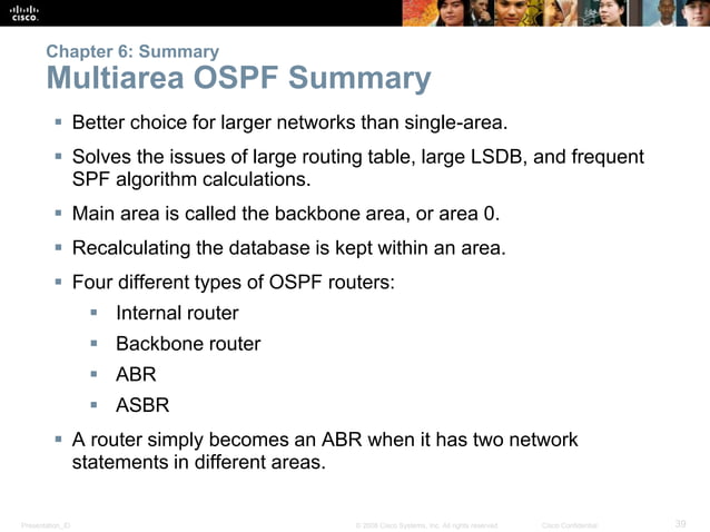 CCNAv5 - S3: Chapter6 Multiarea OSPF | PPT