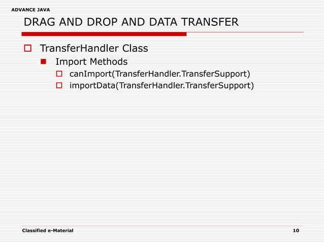 java drag and drop and data transfer | PPT