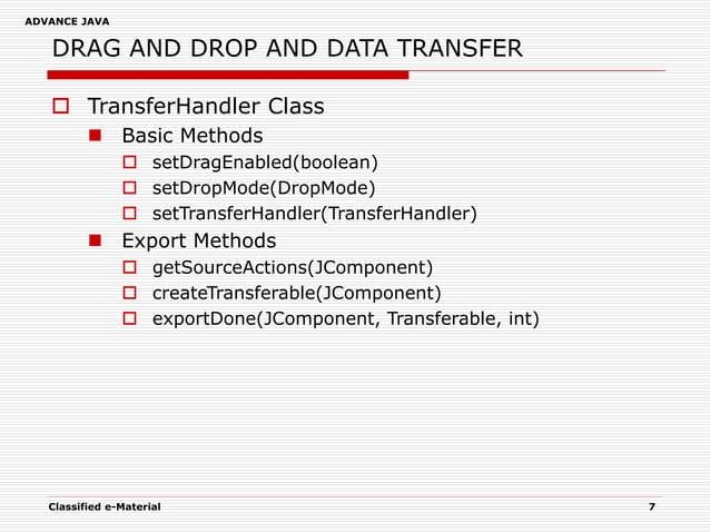 java drag and drop and data transfer | PPT