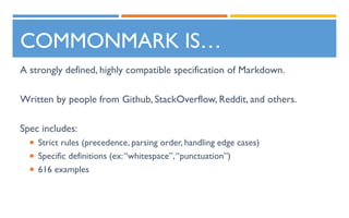 CommonMark: Markdown Done Right | PDF