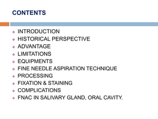 FINE NEEDLE ASPIRATION CYTOLOGY / FNAC | PPTX