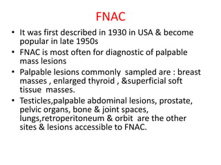 FNAC FINE NEEDLE ASPIRATION CYTOLOGY | PPTX