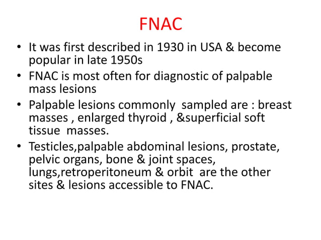 FNAC FINE NEEDLE ASPIRATION CYTOLOGY | PPTX