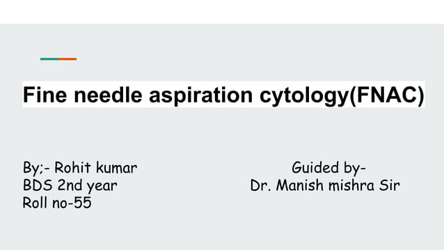 FNAC fine needle aspiration cytology | PDF