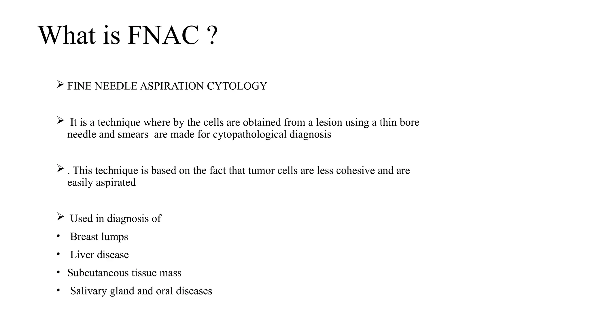 Fine needle aspiration cytology fnac pathology | PPTX
