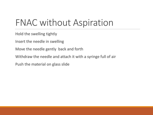 Fnac techniques | PPTX | Lung and Respiratory Health | Diseases and ...