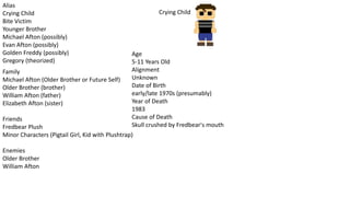 fnaf lore.pptx ................................... | PPTX