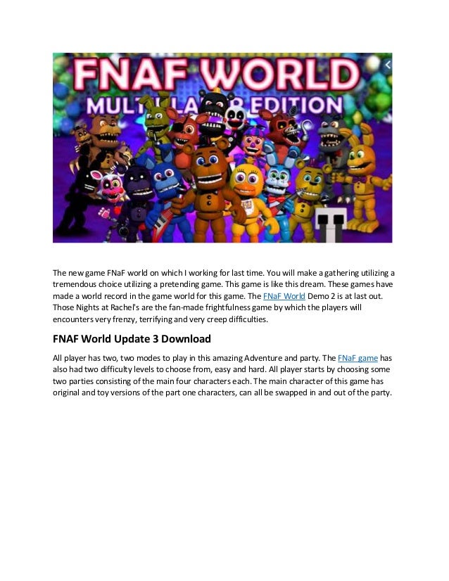 Fnaf world update 2 scratch - upfsw
