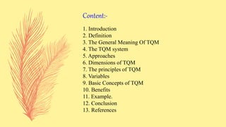 Total Quality Management principle and concepts | PPTX