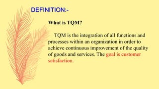 Total Quality Management principle and concepts | PPTX