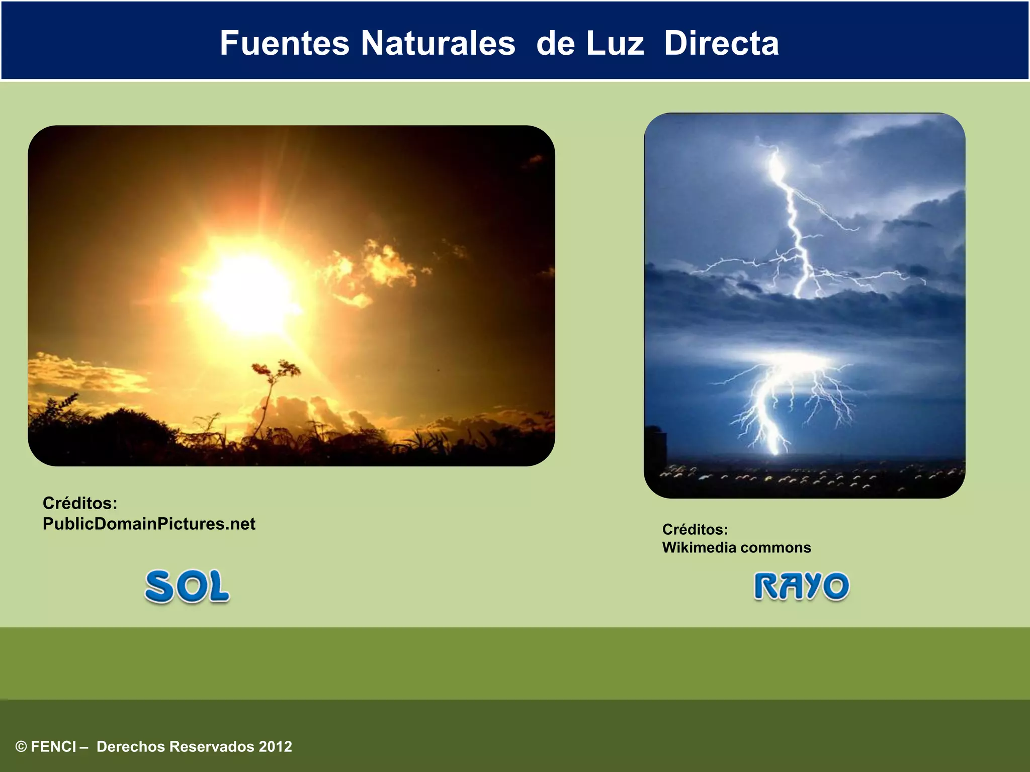 Fuentes naturales y artificiales de luz directa | PDF