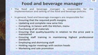 FOOD AND BEVERAGE MODULE 2 COLLEGE OF TOURISM MANAGEMENT | PPTX
