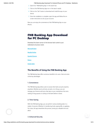 FNB Banking App Download For Android iPhone and PC Desktop - Medihertz.pdf