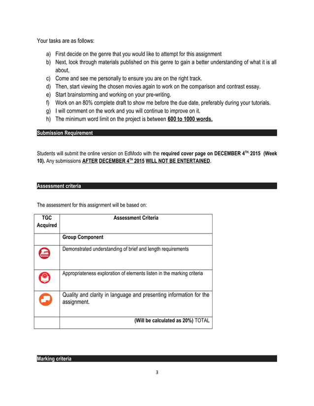 english 2 project 1 brief | PDF