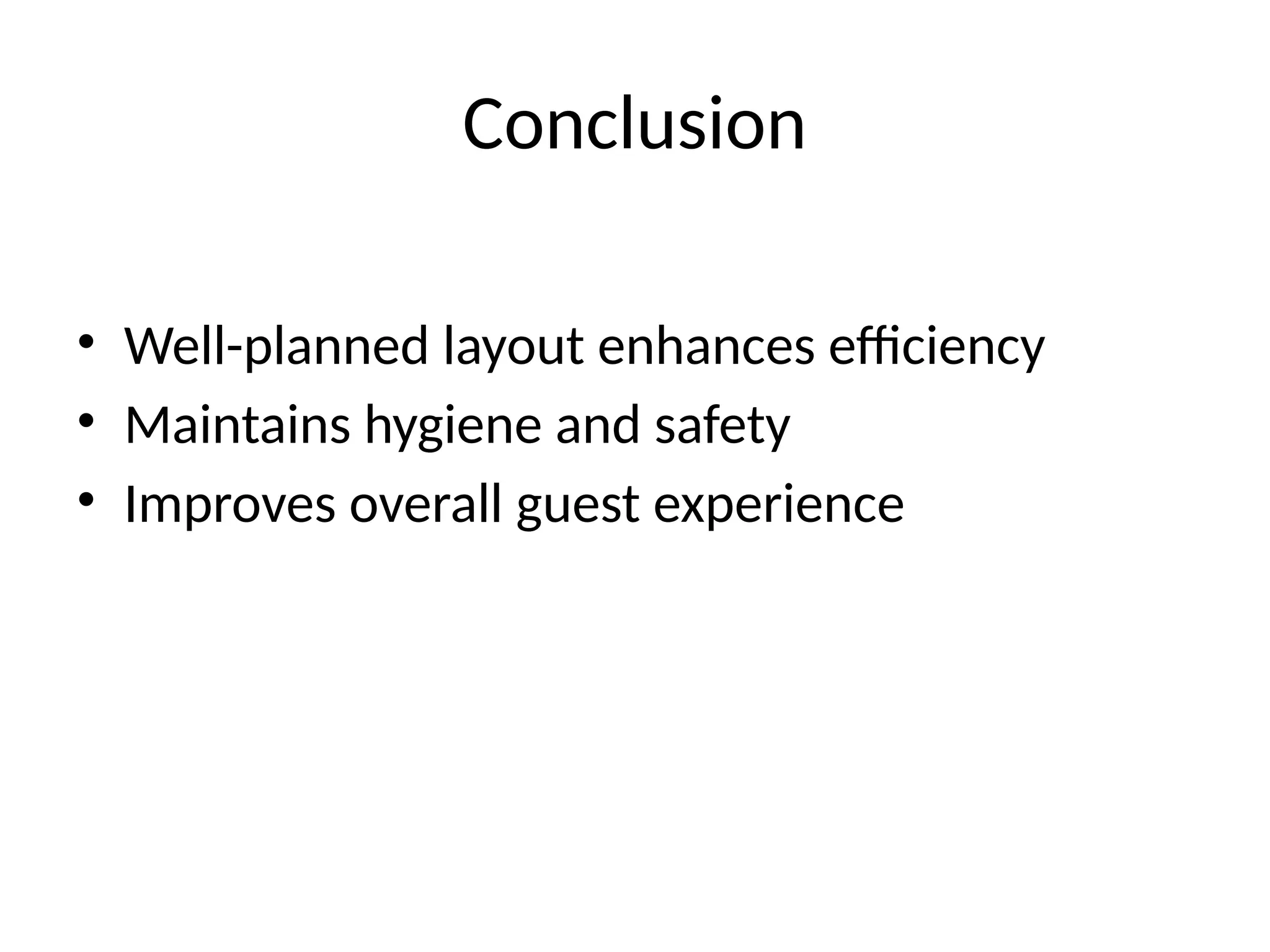 FnB Layout notes for 3 year students hotel | PPT