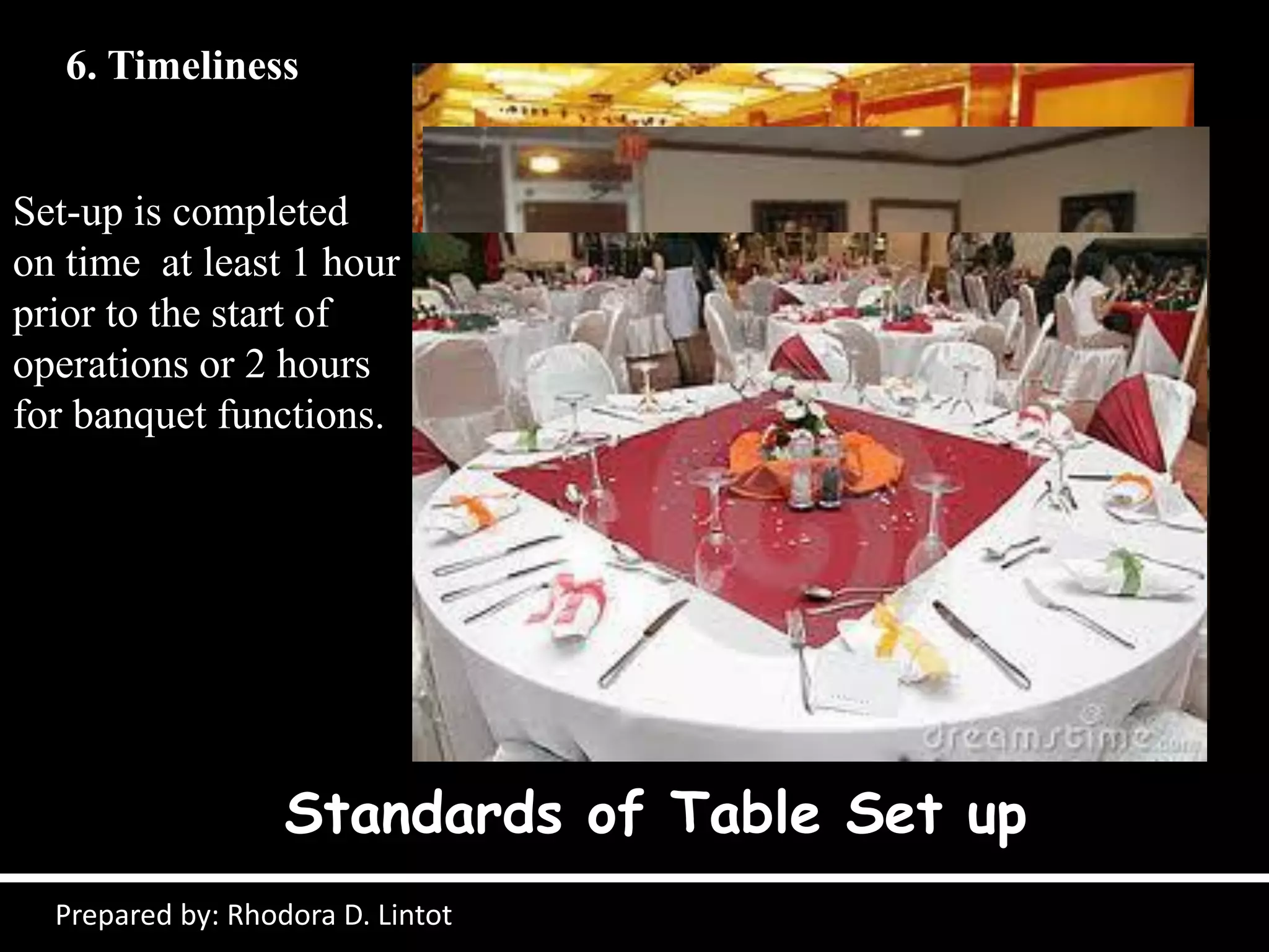 Fnb standard of table set up | PDF