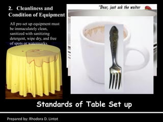 Fnb standard of table set up | PDF