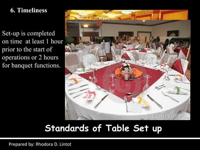 Fnb standard of table set up | PDF | Food & Drink