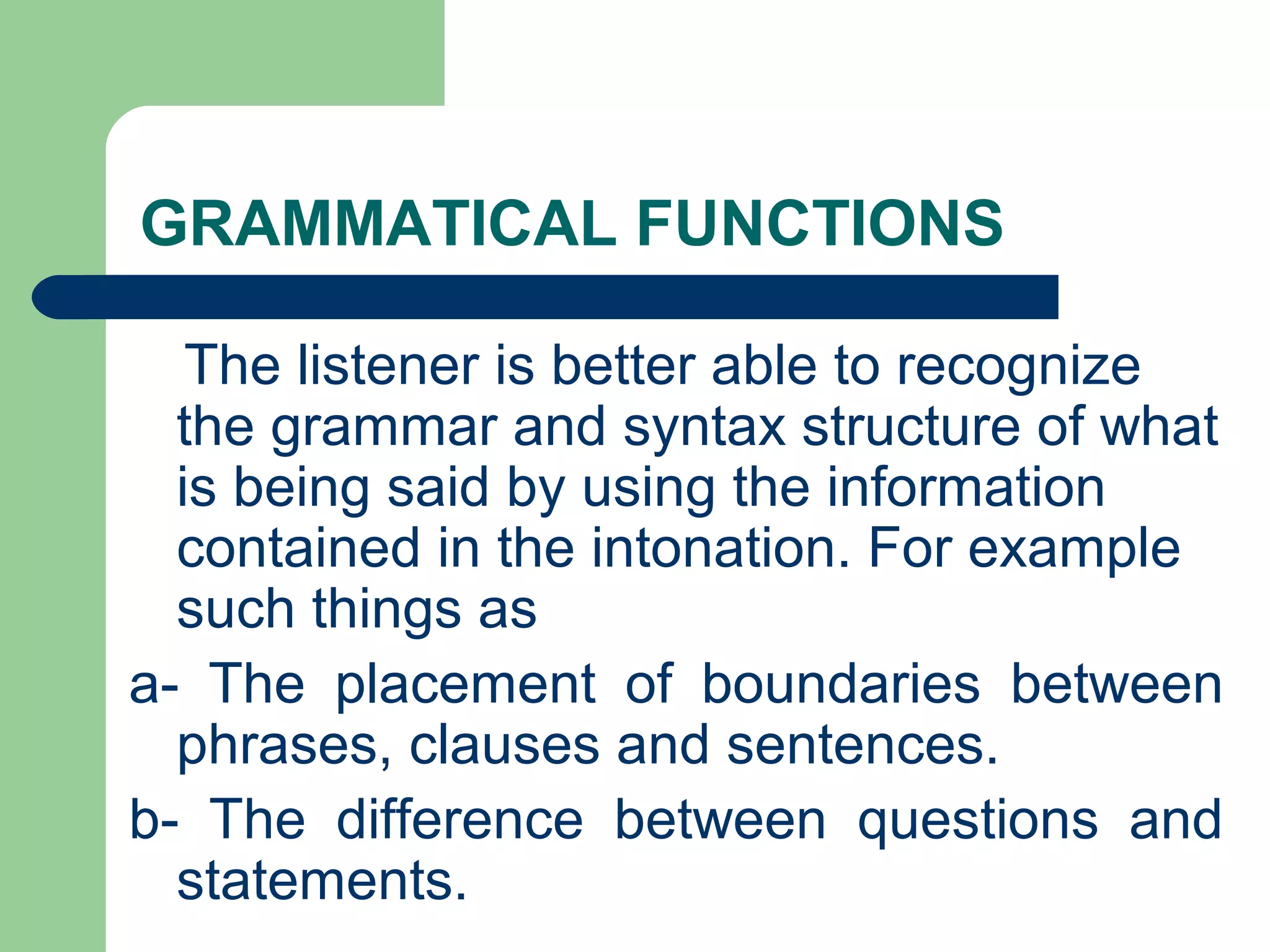 Functions of Intonation | PPT