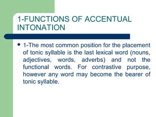Functions of Intonation | PPT