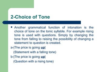 Functions of Intonation | PPT