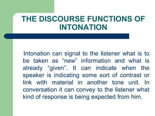 Functions of Intonation | PPT
