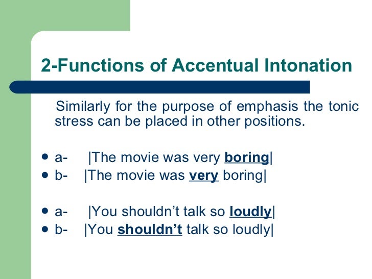 Fnctions Of Intonation