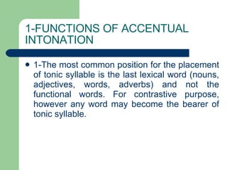 Fnctions Of Intonation | PPT