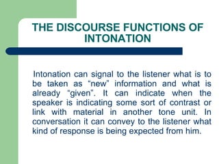 Fnctions Of Intonation | PPT