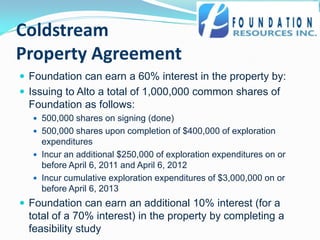 Foundation Resources Inc (FDN:TSXV) | PPT