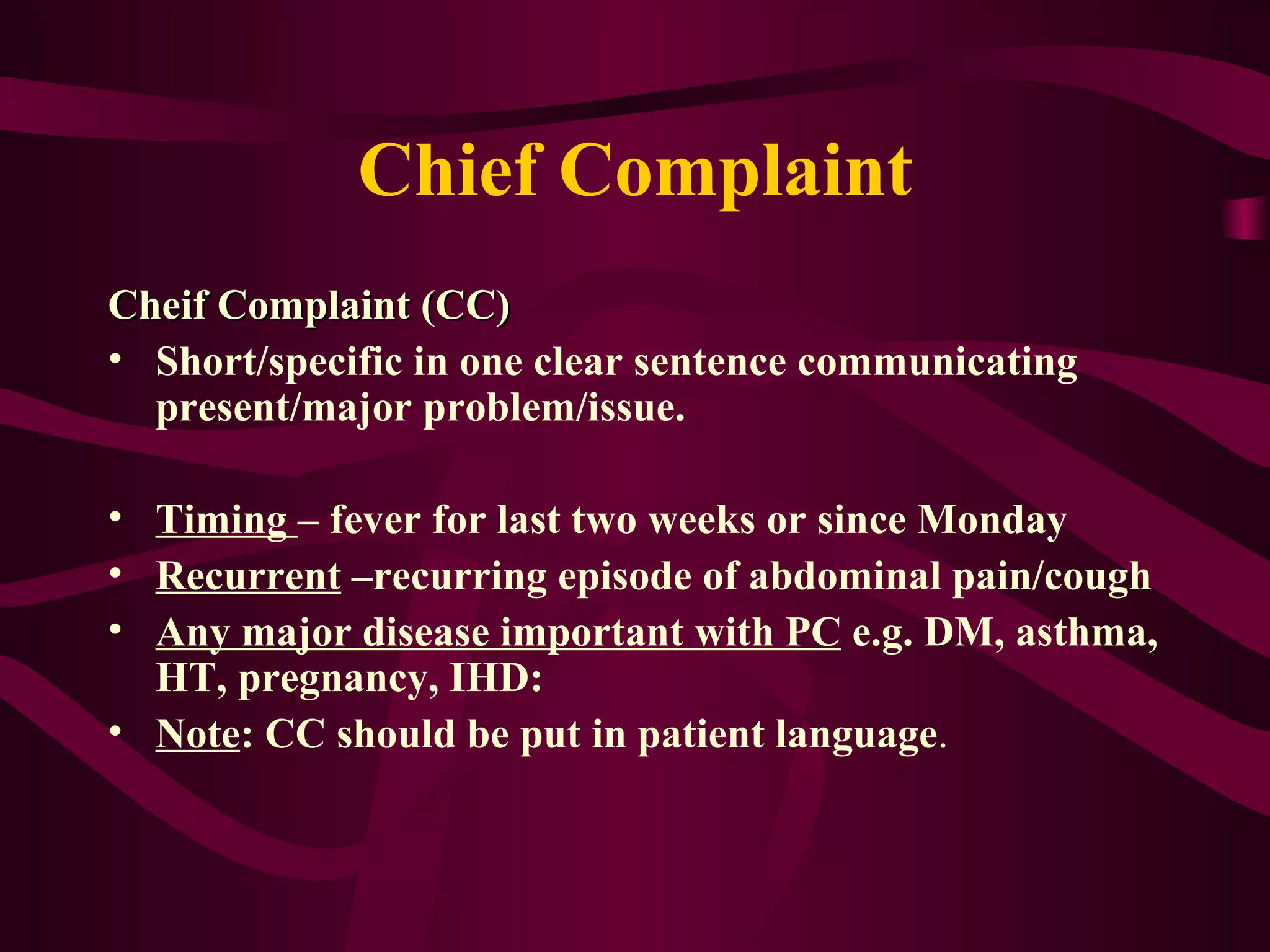 History taking in Medicine | PPT