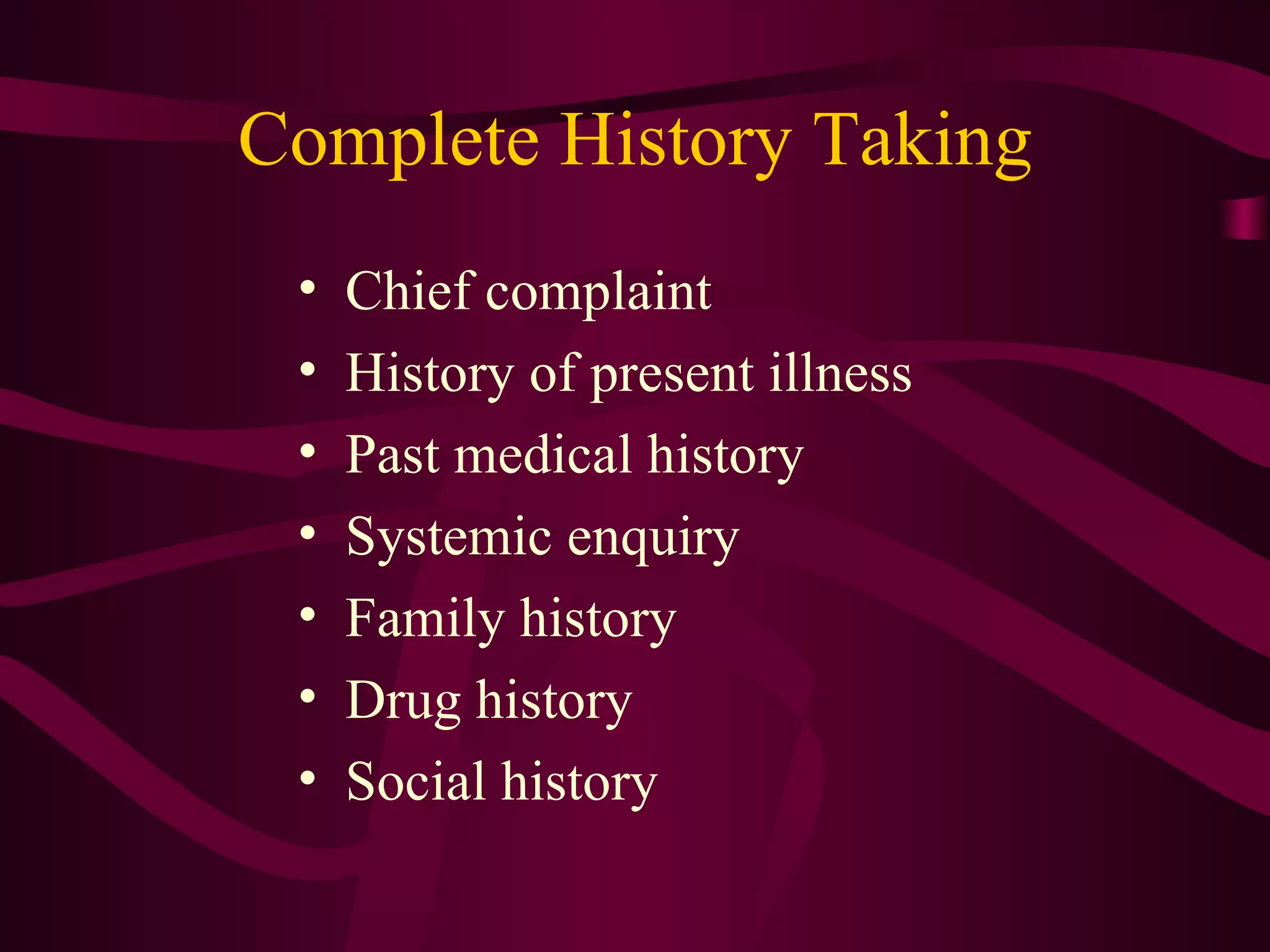 History taking in Medicine | PPT