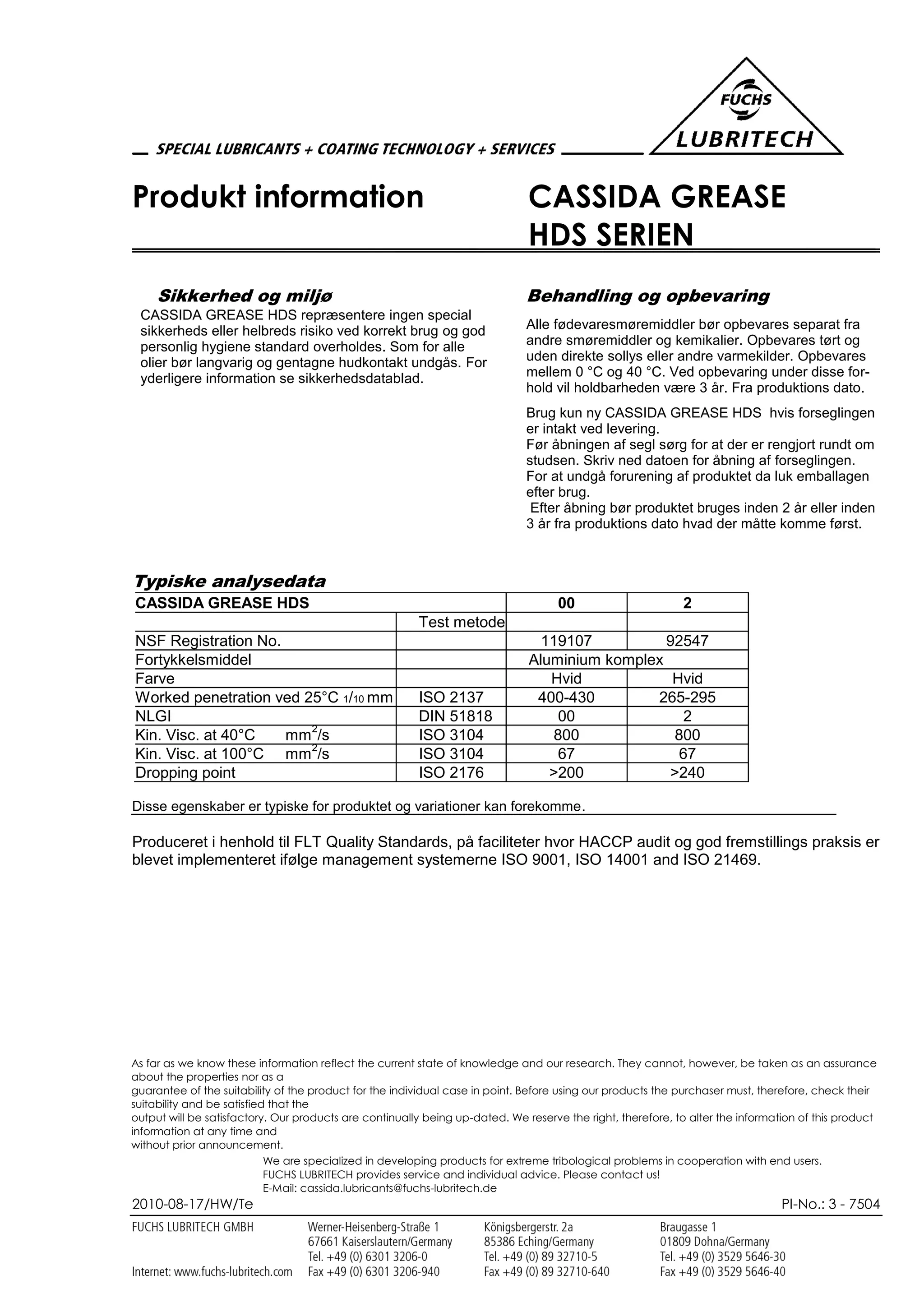 Tds cassida grease hds 00 dk | PDF