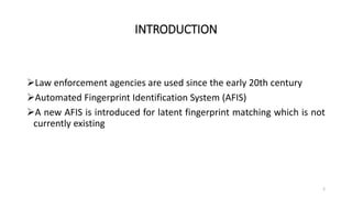 Latent Fingerprint Matching using Descriptor Based Hough Tranform | PPT