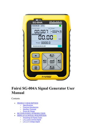 Fnirsi SG-004A User Manual | PDF