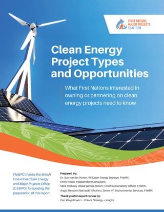 FNMPC (First Nations) Clean Energy Projects | PDF