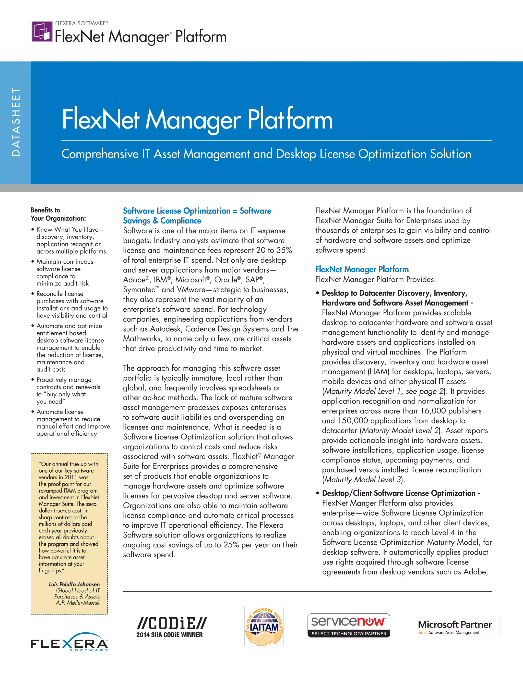 FlexNet Manager Platform Datasheet | PDF