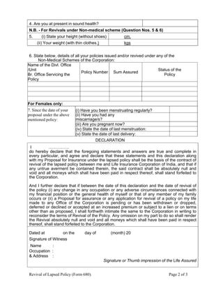 Revival of Lapsed Policy Forms Fno 680 | PDF | Life Insurance | Insurance
