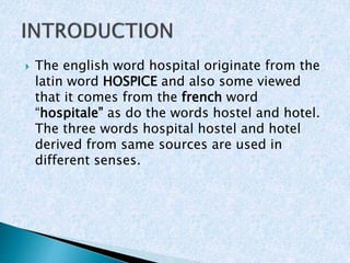 Functions of hospital | PPTX