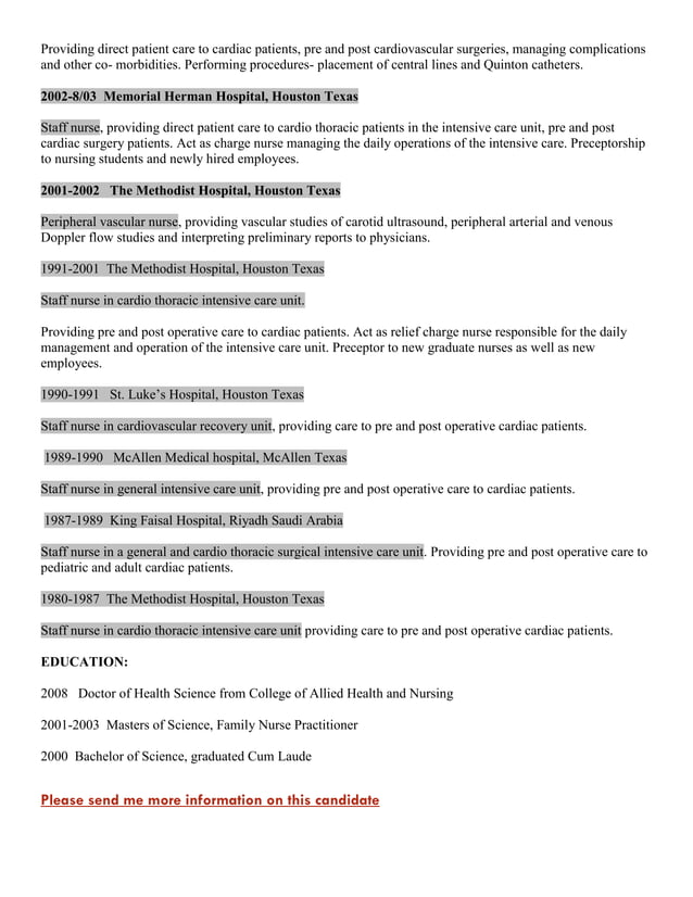 FNP CCRN ICU Medical Resume CV | PDF | Resume Writing and Advice | Job ...