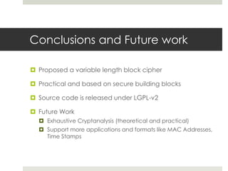 FNR : Arbitrary length small domain block cipher proposal | PDF