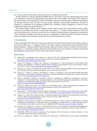 Nutritional Epidemiological Study to Estimate Usual Intake and to ...