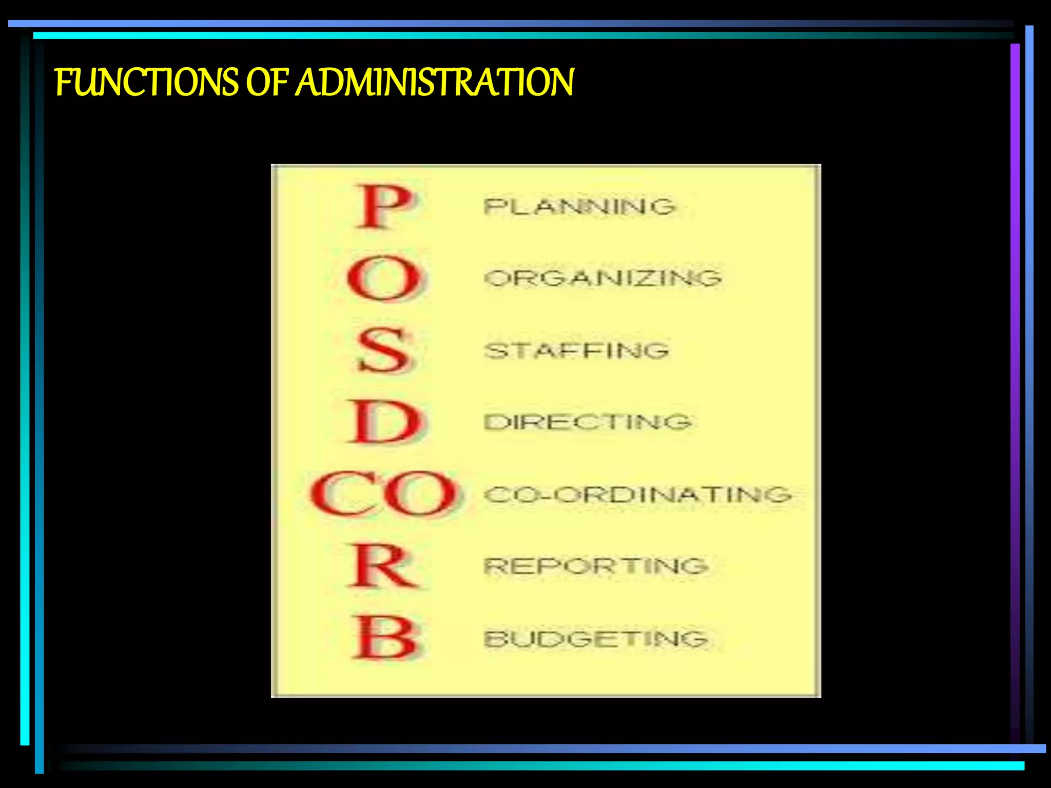 Functions of administration | PPTX