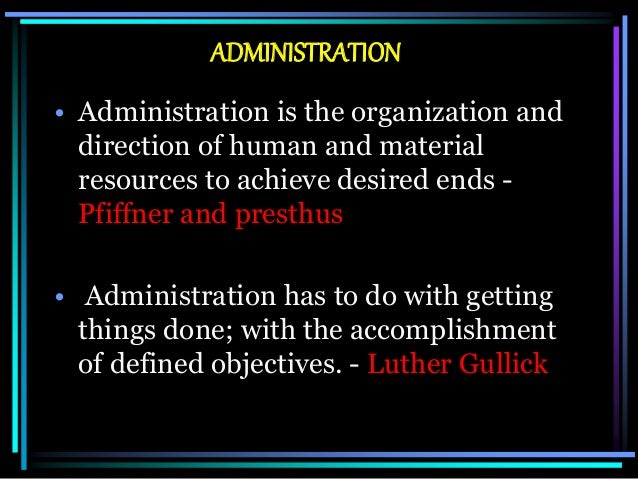 Functions of administration