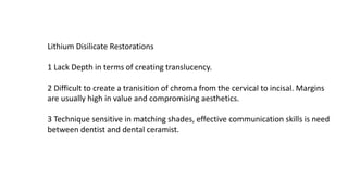 Monolithic Lithium Disilicate, the laboratory procedures. | PPTX ...