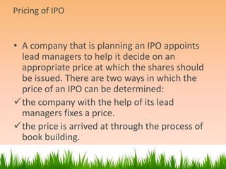 process of floating of ipo and role of merchant banker | PPTX